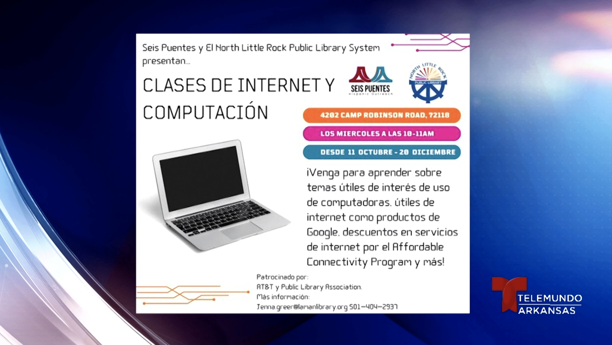 Clases de internet y computación gratuitas - Telemundo Arkansas