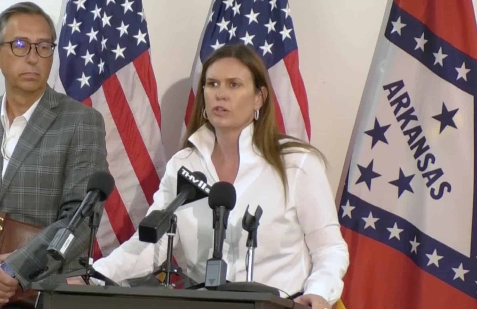 Gobernadora Sarah Sanders da actualización del daño de las tormentas en ...